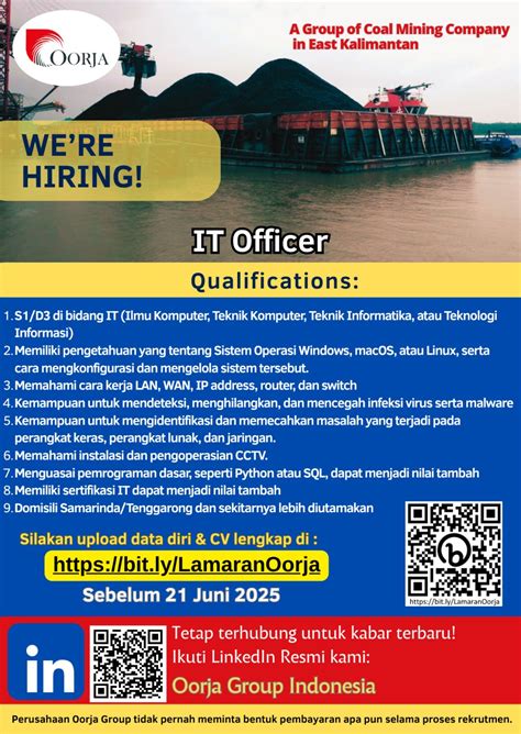 Itofficer Itsupport Itinfrastructure Itspecialist Itmanagement… Oorja Group Indonesia