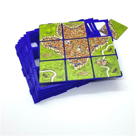 carcassonne tile grid pack of 9 grids holding 9 tiles each etsy