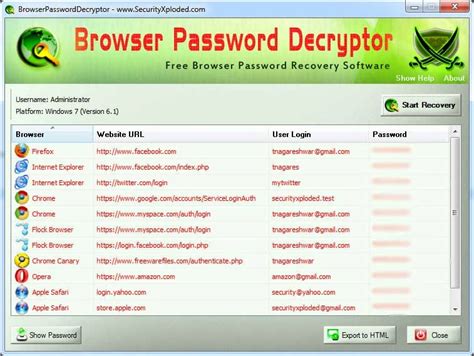 [browser password decryptor v6 0] browser password recovery tool