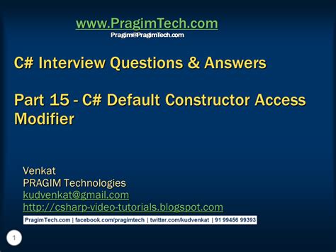 Sql Server Net And C Video Tutorial C Default Constructor Access
