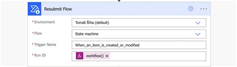 what is trigger name in the resubmit flow power automate action