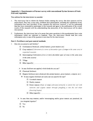 Appendix Questionnaire Fill Online Printable Fillable Blank PdfFiller