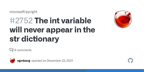 The Int Variable Will Never Appear In The Str Dictionary · Issue 2752
