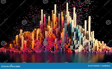 Business Data Graph Concept With Market Data Clusters And Particles Digital Sorting And