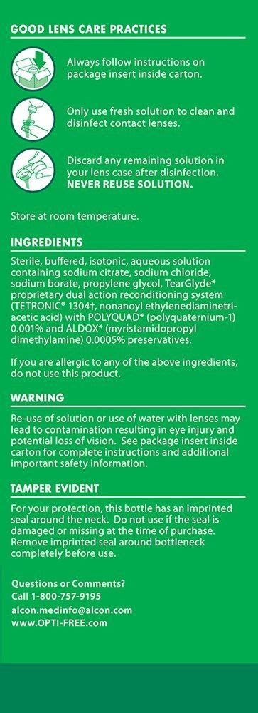 Opti Free Replenish Multi Purpose Disinfecting Solution