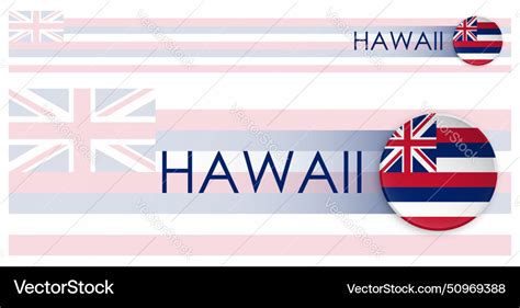 Hawaii Us State Horizontal Web Banner In Modern Vector Image