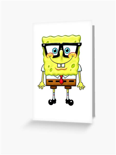 Spongebob Nerd Greeting Card For Sale By Ewokesot Redbubble