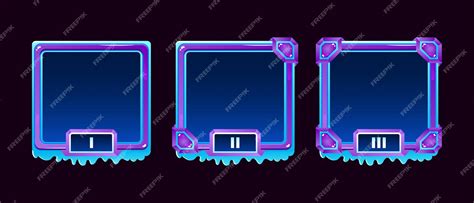 Premium Vector Set Of Winter Ice Jelly Game Ui Border Avatar Frame With Grade For Gui Asset