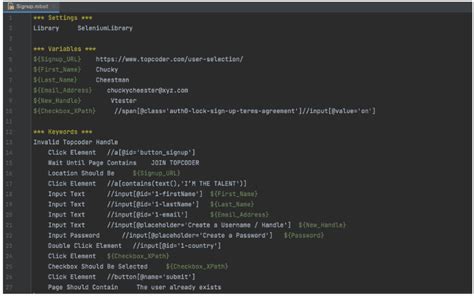 no code automation of using robot framework basic concepts