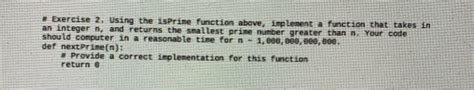solved exercise 2 using the isprime function above