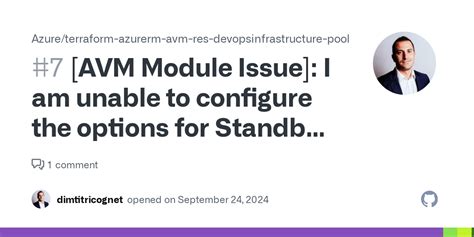 AVM Module Issue I Am Unable To Configure The Options For Standby Agent Mode Issue