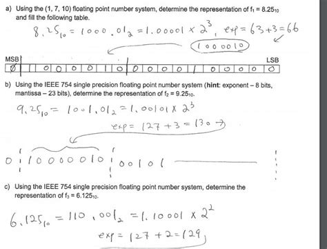 Solved A Using The 1 7 10 Floating Point Number System