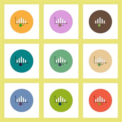 다채로운 벡터에 열 차트 개념의 평면 아이콘 세트 Eps Ai Uidownload
