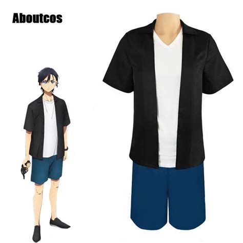Anime Summer Time Rendering Shinpei Ajiro Anime Cosplay Costume Shirt Shorts Coat Sets