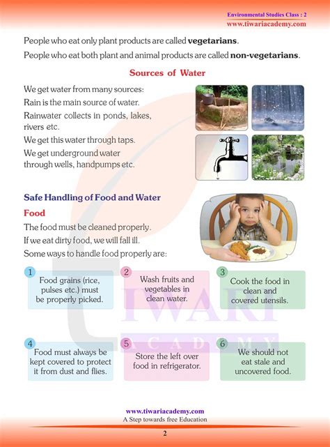 NCERT Solutions For Class EVS Chapter Food And Water