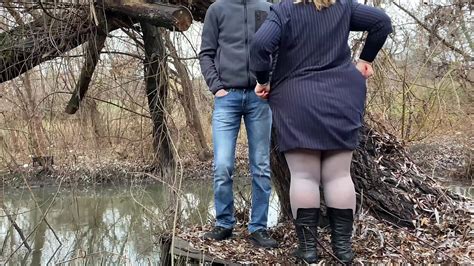 Sexy Mother In Law Pissing Outdoors With Her Legs Spread Wide And Bent