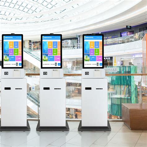 32 인치를 출력하는 플로어 스탠딩 자급식 키오스크 지불 터미널 영수증