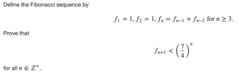 Solved Define The Fibonacci Sequence Chegg Com