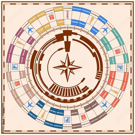 Board Game Template On A Colored Background Vector Illustration Stock Vector Adobe Stock