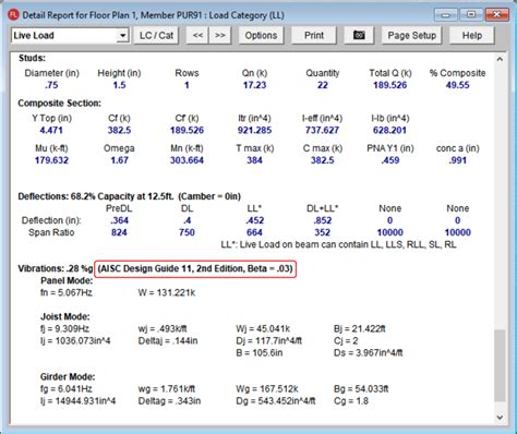 Risa Updated Floor Vibration Calculation Per Aisc Design Guide 11
