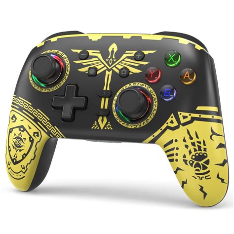 Yuoy Wireless Switch Controller Black And Gold Compatible With Nintendo Switch Lite Oled Pc
