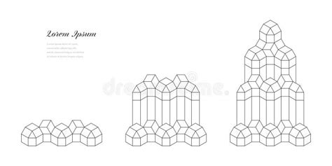 Abstract Black White Lines Geometric Square Tile Background Rectangle Pattern Set