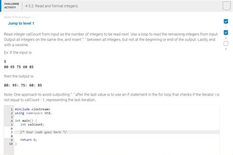 Solved Jump To Level 1 Read Integer Valcount From Input As