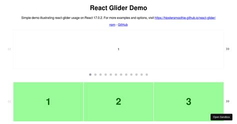 react glider demo forked codesandbox