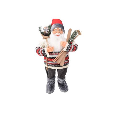 საახალწლო თოვლის ბაბუა თხილამურებით და საჩუქრებით 80 სმ Koopman Superstore Ge