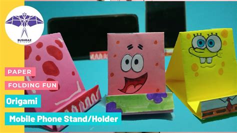 Origami Mobile Stand With Spongebob Squarepants Theme Tutorial By Bushrazorigami Origami