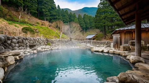 Ai Generated Onsen Traditional Japanese Hot Prings Outdoor Landscape