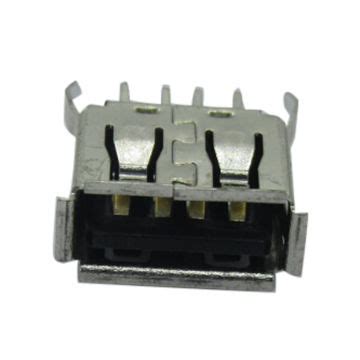 USB A FEMALE VERTICAL CONNECTOR EXTRA SHORT BODY PBT BLACK ALTERNATIVE FOR MOLEX S USB A