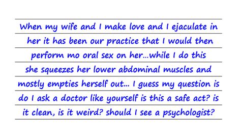 Oral Sex After Vaginal Sex — Milstein