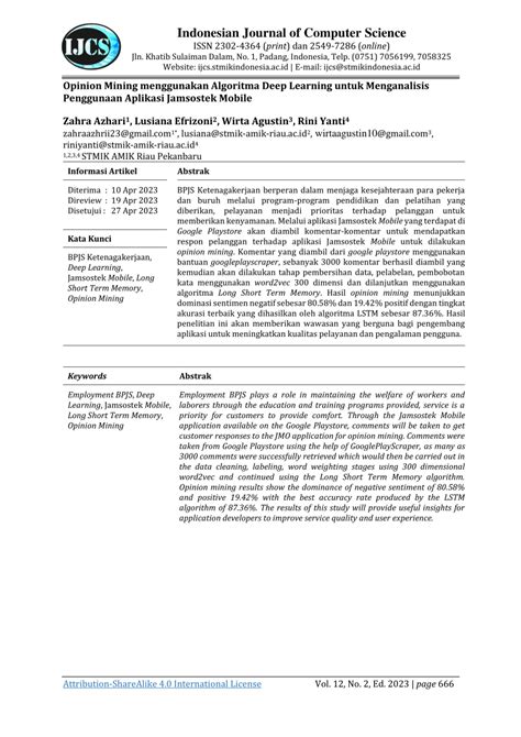Pdf Opinion Mining Menggunakan Algoritma Deep Learning Untuk Menganalisis Penggunaan Aplikasi
