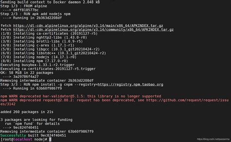 构建node极简dokcer镜像，并安装npm及cnpm alpine安装node和npm csdn博客