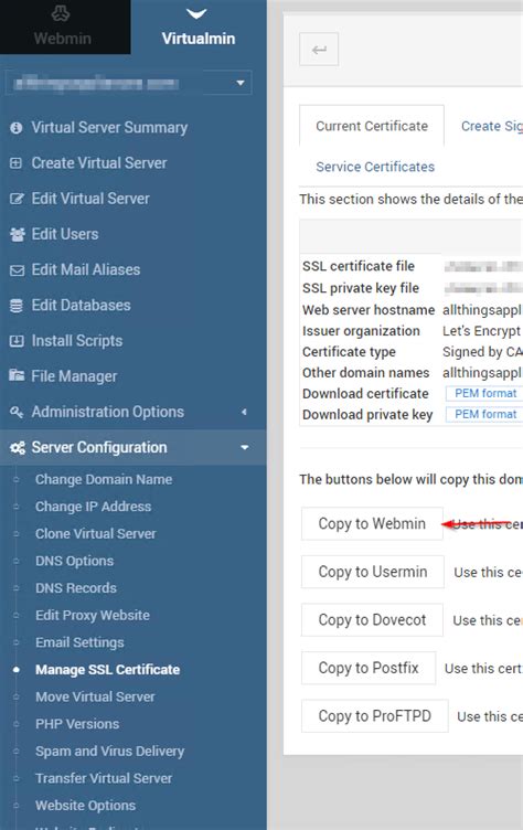 Ssl Certificate Webmin Stack Overflow