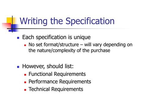 Ppt Specification Writing Presentation Powerpoint Presentation Free