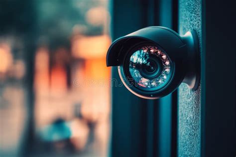 Modern Security Camera In Urban Environment With Soft Lighting Stock Illustration Illustration