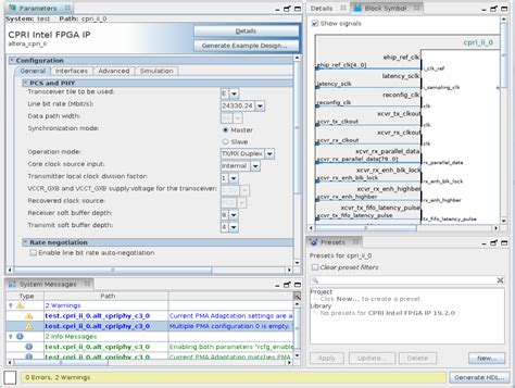 22 Generating Cpri Intel® Fpga Ip Core