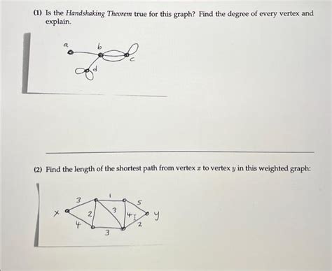 Solved 1 Is The Handshaking Theorem True For This Graph