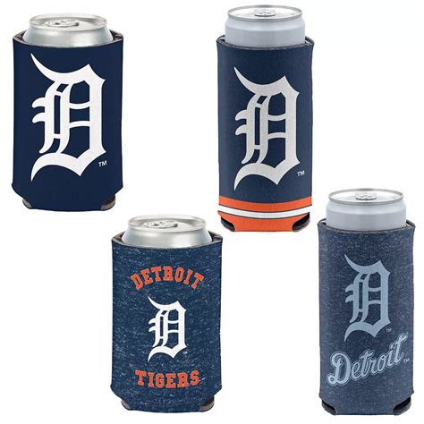 Wincraft Detroit Tigers Slim And 12oz Can Cooler 4 Pack Set