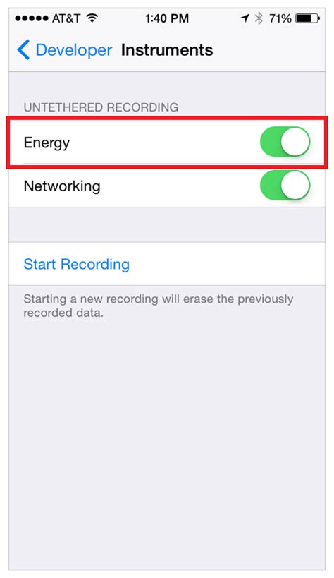Energy Efficiency Guide For Ios Apps Measure Energy Impact With Instruments