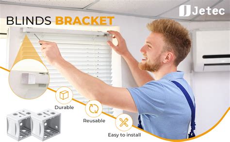 Jetec 4 Pieces 1 Inch Blind Brackets White Profile Box