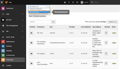 typo3 extension installieren deinstallieren backend and composer