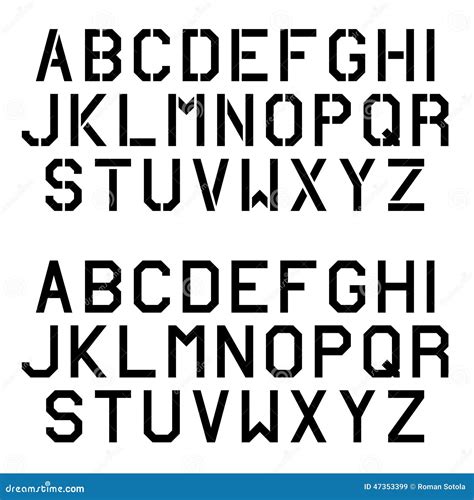 3d Stencil Angular Isometric Font Alphabet Vector Illustration