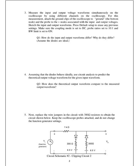 Solved 3 Measure The Input And Output Voltage Waveforms