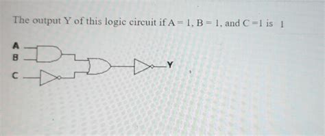 Solved The Output Y Of This Logic Circuit If A 1 B 1