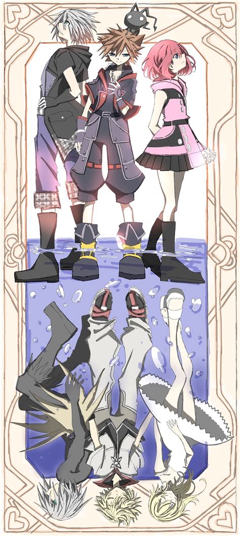 Riku Sora Kairi Namine Roxas Kingdom Hearts By 影 Personajes De