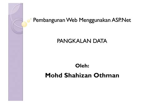 Mod 7 Pangkalan Data Note PROGRAMMING TECHNIQUE III Pembangunan