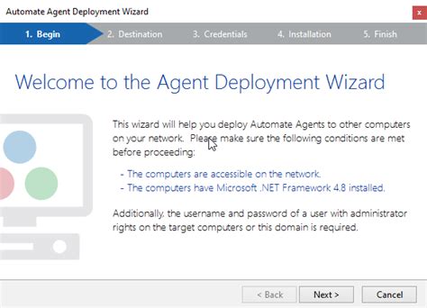Agent Deployment Wizard